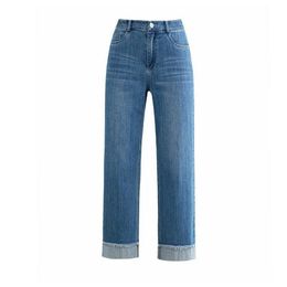 AFAZ New Trading UG Stretch-Jeans Damenjeans Skinny Jeans Kurze neunte gerade Hose mit weitem Bein