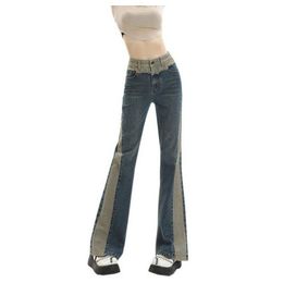 AFAZ New Trading UG Stretch-Jeans Damenjeans Skinny Jeans Kontrastfarbene Bootcut-Hose mit geradem Bein
