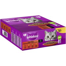 whiskas Portionsbeutel Multipack Jumbo Pack 1+ Klassische Auswahl in Sauce 80 x 85g