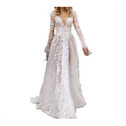 AFAZ New Trading UG Abendkleid Hochzeitskleid Bankettkleid Damen Verlobungskleid Spitzenkleid