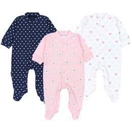 TupTam Schlafoverall TupTam Baby Mädchen Schlafstrampler mit Fuß 3er Pack