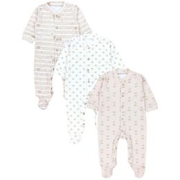 TupTam Schlafoverall Baby Jungen Schlafstrampler Langarm Schlafanzug mit Fuß 3er Pack