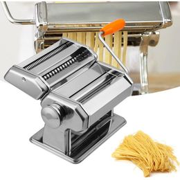 Nudelmaschine Manuell Edelstahl Inkl. Nudeltrockner, Pasta Maker, Nudelpresse, Pasta Maschine 10 verschiedenen Schneidevarianten - VINGO