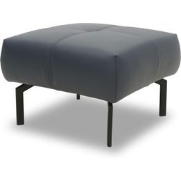 Hocker DOMO collection "100010" Gr. B/H/T: 73 cm x 45 cm x 73 cm, Leder, Ohne Kranz, blau (dunkelblau) Fußhocker