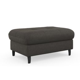 Sit & More Hocker SIT&MORE "Marano" Gr. B/H/T: 102 cm x 43 cm x 67 cm, Flachgewebe, mit Stauraum-Fußfarbe: matt schwarz, braun SitMore