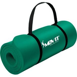 Movit® Yogamatte - 190x60 cm, 15 mm Dicke, Rutschfest, Faltbar, Hautfreundlich, mit Gummiband, NBR, Grün - Gymnastikmatte, Fitnessmatte, Sportmatte,