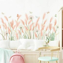 Wandaufkleber Wandaufkleber Blumen Pflanzen Blätter Wandtattoo geeignet für Schlafzimmer, Wohnzimmer, Esszimmer, TV-Hintergrundwand, Korridor d