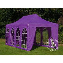 Dancover Faltzelt Faltpavillon Wasserdicht FleXtents Xtreme 50 Vintage Style 3x6m Lila, mit 6 Seitenwänden - Lila