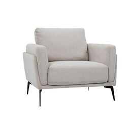 Miliboo Design-Sessel im beigen Samtdesign mit schwarzem Metallfuß mosco - Beige