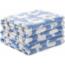 Set mit 1 waschbaren, weichen Decken für Hunde und Katzen – Größe 52 x 76 cm – Elefant – 3 Monate – blau - Lycxames