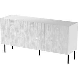 Bim Furniture - Kommode jungle 152 cm 3D gefräste front MDF-platte weiß matt