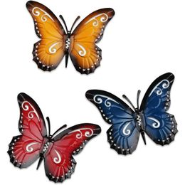 Amirror Smart Ug - Stück Schmetterling aus Metall, eine Gruppe bunter süßer Insekten, zum Aufhängen von Wandkunst, Garten, Rasen, Dekoration, Innen