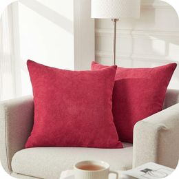 Lycxames - Set mit 2 Kissenbezügen, 40 x 40 cm, dekorative Chenille-Sofakissenbezüge, Schlafzimmerdekoration, quadratisch, einfarbig, für Stuhl,