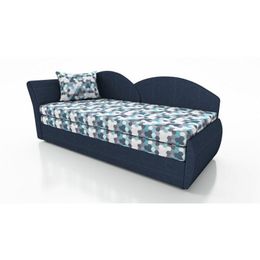 Sofa Schlafsofa inklusive Bettkasten alina / r- Stoff Alova Blau / Muster