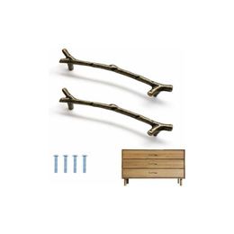 2 Pieces Furniture Handle, Branch Shaped Door Handles, Hard Zinc Alloy Kitchen Cabinet Handle, Suitable for Shoebox, Cabinets, Drawers