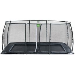 EXIT Dynamic ebenerdiges Trampolin 305x519cm mit Sicherheitsnetz - schwarz - Schwarz