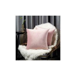 2er Pack Samt Dekokissenbezüge, Deko Kissenbezug Kissenbezug für Couch Sofa Schlafzimmer (18x18 Zoll, Pink)