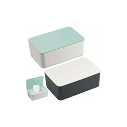 2 Stück Feuchttücherbox, Babytuchboxen mit Deckel für das Home Office – Grün und Grau