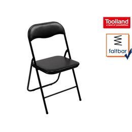 toolland - Gepolsterter Klappstuhl schwarz, faltbarer Stuhl, Campingstuhl, Terrassenmöbel