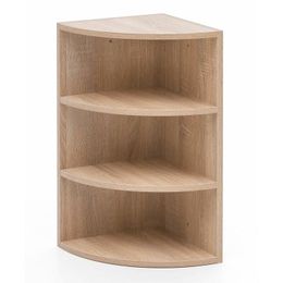 Eckregal 30 x 60 x 30 cm in Holz, Wandregal - Winkelregal mit 3 Regal Ebenen, Küchenregal Hängend, Standregal Regal Bücherregal - FineBuy