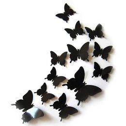 Stück Schmetterling Wandtattoo Abnehmbare Aufkleber Dekor für Kinderzimmer Dekoration Haus und Schlafzimmer Wandbild Dunkelblau