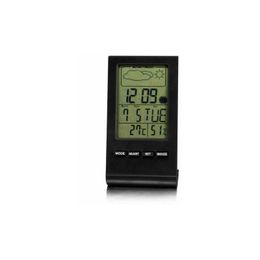 Funk Wetterstation Uhr, Thermometer Hygrometer Barometer Indoor Outdoor, Digitaluhr Wecker mit Außensensor Anzeige Uhrzeit Datum Tag Mondphase