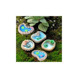 5 Stück Fairy Garden Miniatur-Teich-Ornamente-Kit für Miniatur-Gartenzubehör, Home Micro Landscape Dekoration