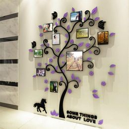 Amirror Smart Ug - diy 3D Wandaufkleber Kreative Familienleben Baum Bilderrahmen Kristall Acryl Abnehmbare Aufkleber Kunstwand für Wohnzimmer