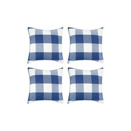 Buffalo Check Plaid Dekokissenbezüge, 4er Set Leinen Square Farmhouse Dekorative Couch Kissenbezüge 18 x 18 Zoll karierte Kissenbezüge für Veranda