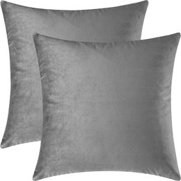 Set mit 2 dekorativen rechteckigen Kissenbezügen aus Samt für Sofa und Bett, 30,5 x 50,8 cm