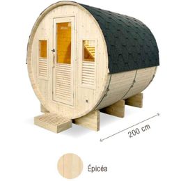 Gaïa omega Barrel Außensauna Fasssauna Saunafass HOLL´s Sauna 200 x 205 x 220 cm