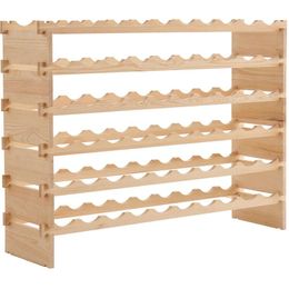 110×30×80,5cm sechs Schichten von 60 Fächern Holz Weinständer große Kapazität einfache Erscheinung Farbe Holz Original