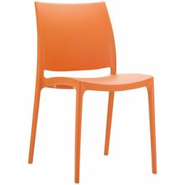 Netfurniture - Spek Side Stuhl - Orange (geeignet für den Außenbereich) - orange