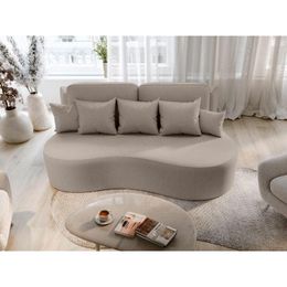 Fun Moebel - Schlafsofa Designersofa Sofa biona in Stoff Doha Beige