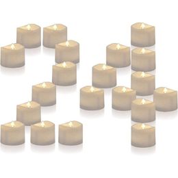 Amirror Smart Ug - Batteriebetriebene Kerzen, 24 led Teelichter, flammenlose Kerzen für Hochzeiten, Tische, Geschenke, Outdoor, gelber Blitz