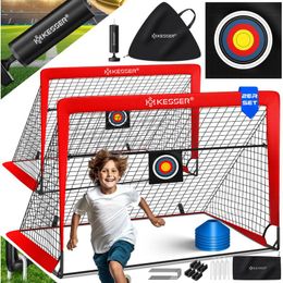 Kesser - Fußballtor Kinder Pop-Up 2er Set Fußball-Tore Faltbar mit Glasfaserstangen & hochwertigen Tornetzen für Indoor, Outdoor & Garten Mit
