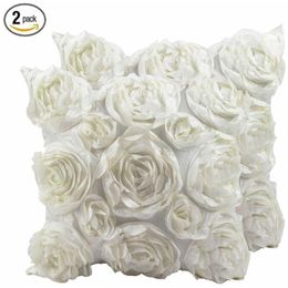 Dekorativer Überwurf-Kissenbezug für Couch-Kissenbezug, romantische Liebe, Satin, Rose, Hochzeit, Party, Heimdekoration, Heimgeschenk (2er-Set)