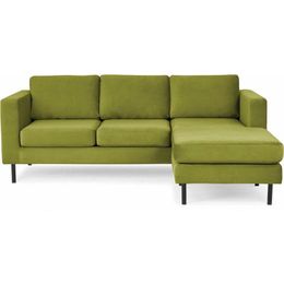 KONSIMO TOZZI Ecksofa aus Schaumstoffe/Holz/Metall in Olive