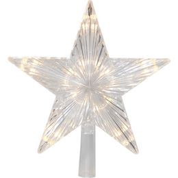 STAR TRADING Star Baumspitze Topsy, 10 Warmwhite LED, Plastik, Silber, 2.2 x 2.4 x 0.5 cm