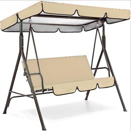 Schutzhülle für Terrassenschaukel, wasserdicht, sonnenfest, für Garten, Terrasse, Schaukel (Beige Decke 164 x 114 x 15 cm + Sitz 150 x 50 x 10 cm)