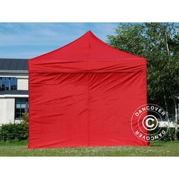 Dancover Faltzelt Faltpavillon Wasserdicht FleXtents pro Steel 3x3m Rot, mit 4 Seitenwänden - Rot