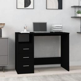 Schreibtisch mit Schubladen Schwarz 102x50x76 cm - Schwarz - Prolenta Premium