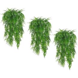 Hängende Kunstpflanzen, künstliche Grünpflanzen aus Kunststoff für drinnen/draußen/Balkon/Wand/Topf/Garten/Dekoration, 3-teiliges Set