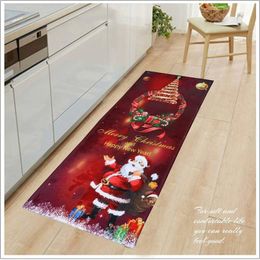 3D-Weihnachtsteppich, 60 x 180 cm, rutschfester Bodenbelag, Weihnachtsdruck, Teppich, Wohnzimmer, Küche, Boden, Badematte, Weihnachtsmann-Teppich