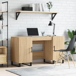 Computertisch,Schreibtisch,Bürotisch Sonoma-Eiche 140x50x75 cm Holzwerkstoff VMEC930448 MAISONCHIC