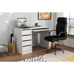 Fun Moebel - Schreibtisch Bürotisch Computertisch Tisch A700 110x55x77 cm Weiß