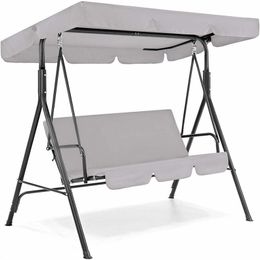 Lycxames - Terrassenschaukel-Sitzbezug, wasserdicht, sonnenbeständig, Gartenschaukel-Abdeckung (graue Decke 195 x 125 x 15 cm + Sitz 150 x 50 x 10 cm)