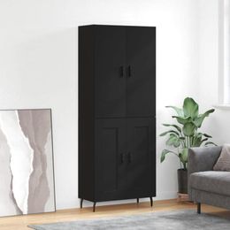 Sideboard Highboard für Wohnzimmer - Schrank Kommode Anrichte Schwarz 69,5x34x180 cm Holzwerkstoff -FV52281