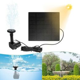 Solar Teichpumpe Springbrunnen Gartenbrunnen,7V/1,8W mini Solar Schwimmender Wasserspiel Fontäne Pumpe mit 4 Düsen für Garten, Quadrat(Type a)