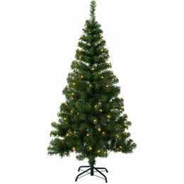 Künstlicher Weihnachtsbaum Ottawa von Star Trading, Tannenbaum mit led Lichterkette und Ständer in Grün für innen und außen, warmweiß, Höhe: 1,5 m,